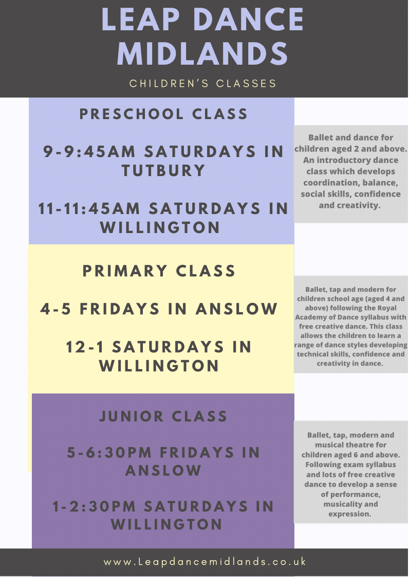 Our newest classes in Anslow have launched! – Leap Dance Midlands