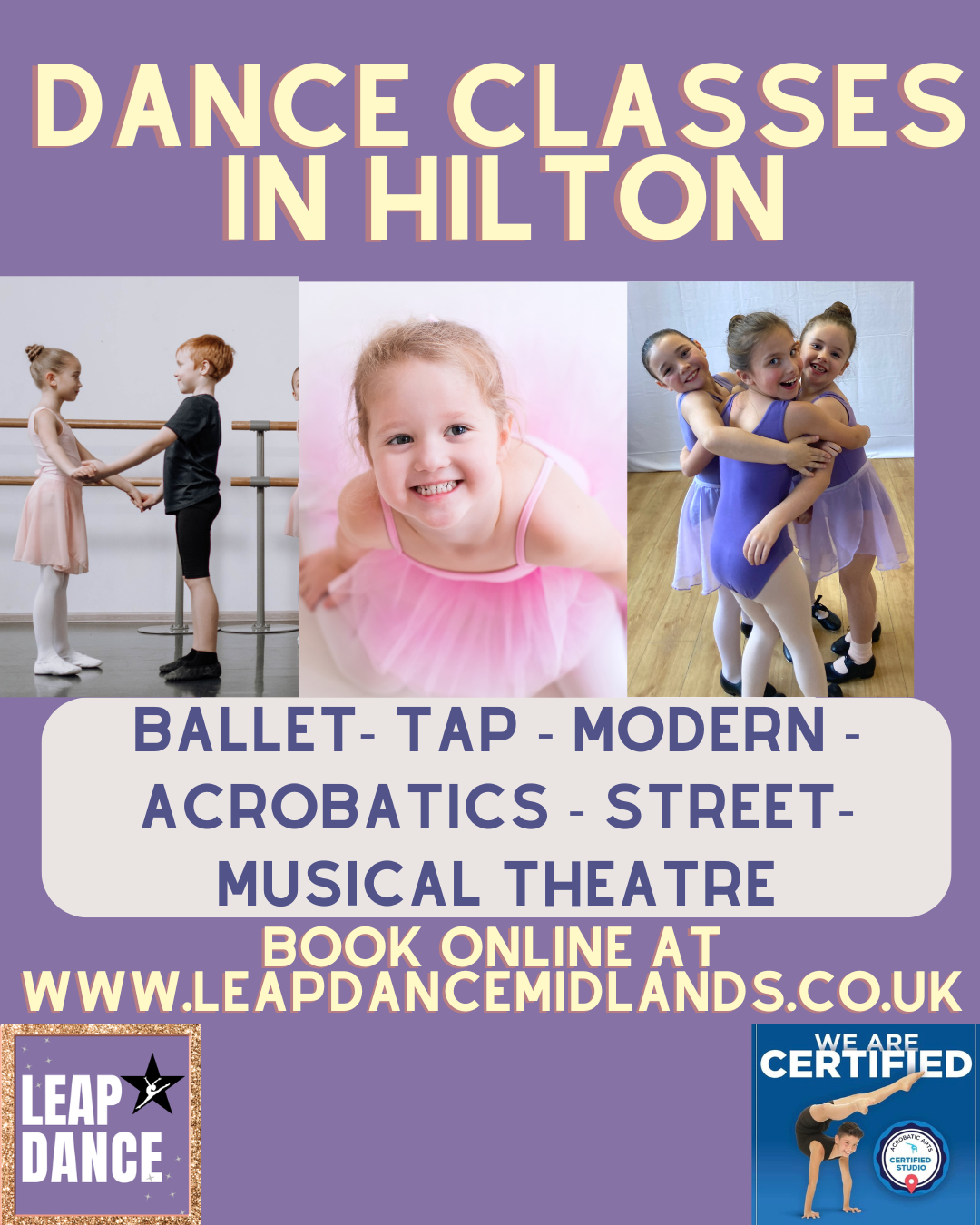Children’s Dance Classes in Hilton – Join Now! – Leap Dance Midlands